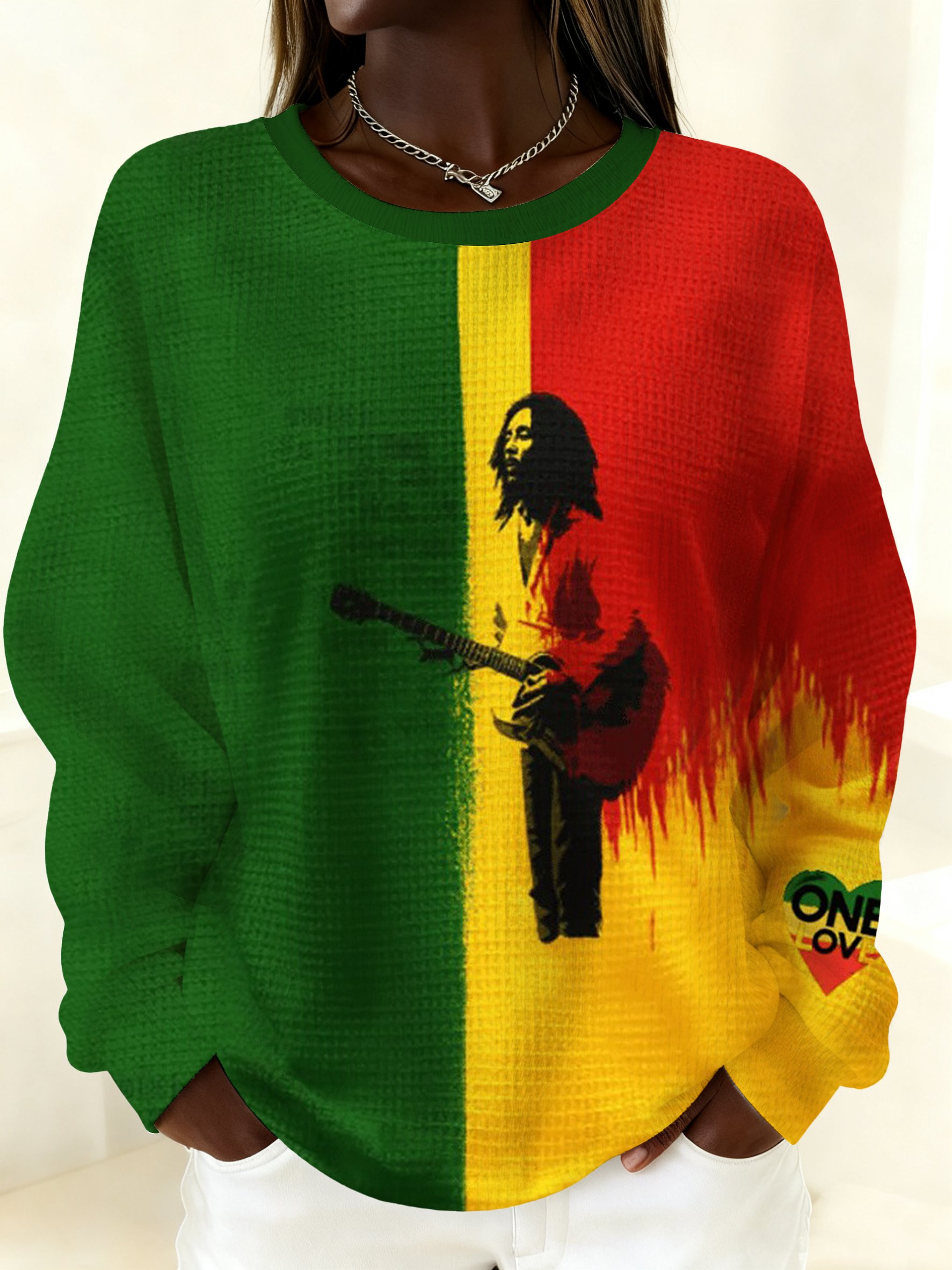 Women's Reggae Art Music Print Top